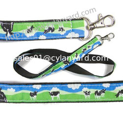 China Logo woven ribbon overlay lanyards, design text jacquard ribbon applique badge lanyards, supplier