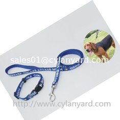 China Imprinted polyester lanyard dog collar and dog leash gift set, screen printed logo,cheap, supplier