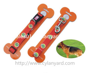 China Heavy duty metal clasp hook polyester dog's leash and dog's collar, full color polyester, supplier