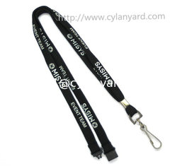 China Safety breakaway neck strap lanyard with metal J hook, cheap tube polyester logo lanyards, supplier