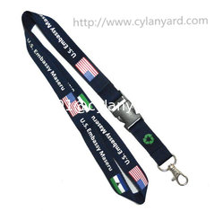 China American national flag printed lanyard with ABS detachable buckle and metal clasp hook, supplier