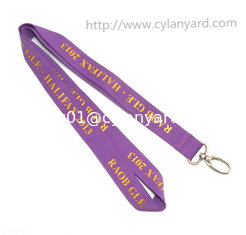 China Simple cheap printed neck strap lanyards with metal olive shaped snap hook, China factory, supplier