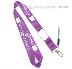 China Imprinted logo nylon carabiner lanyards, nylon neck straps with aluminum carabiner hook, supplier