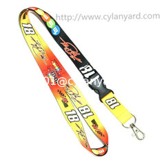 China Promotional logo full color lanyards with clasp hook, full color print lanyards supplier
