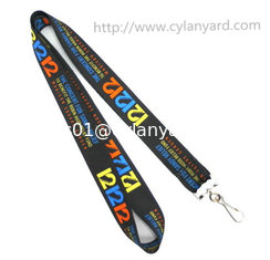 China Sponsorship full color lanyards with metal J hook, simple full color neck lanyards, supplier
