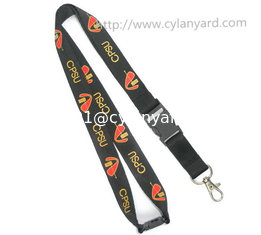 China Imprinted sponsorship neck lanyards with safety breakaway buckle, supplier