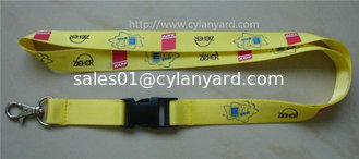 China Printed logo polyester neck lanyard with ABS side release, branding id badge lanyards, supplier