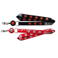 China Sports team logo printed lanyard with retractable badge pull reel, cheerleading lanyards, supplier