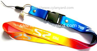 China Colorful print promotional neck strap ribbon with card clip and detachable buckles supplier