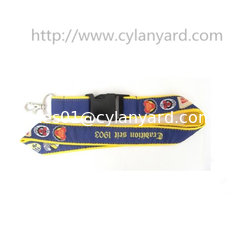 China Double layered jacquard ribbon applique lanyards, polyester webbing with jacquard ribbon, supplier