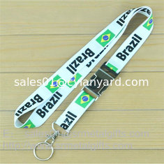 China Full color metal buckle lanyards, heat transfer print neck strap metal detachable buckle, supplier