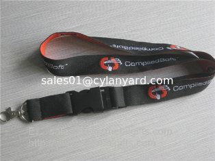 China Jacquard woven id badge holder lanyards, customized jacquard promotional neck ribbon, supplier