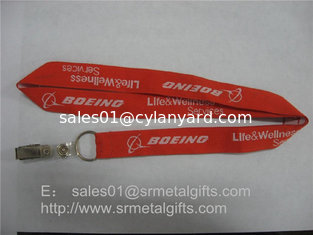 China Jacquard airline service logo id badge holder lanyard, id card holder woven neck straps, supplier