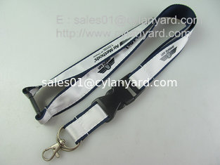 China Luxury sublimation satin applique polyester lanyards, high-end satin label overlay lanyard supplier