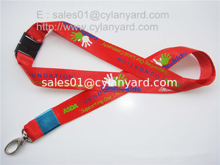 China Custom imprinted metal sheet crimped polyester lanyards with metal clip, supplier