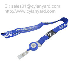 China Retractable pull badge reel lanyards, polyester lanyard with badge reel, supplier