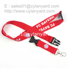 China Safety release polyester lanyard with metal thumb hook and plastic breakaway buckle, supplier