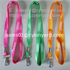 China Metal crimped nylon neck strap, nylon badge lanyard with metal sheet crimp, supplier