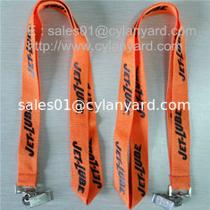 China Metal bulldog clip polyester lanyards, imprint polyester lanyard with metal card clip, supplier