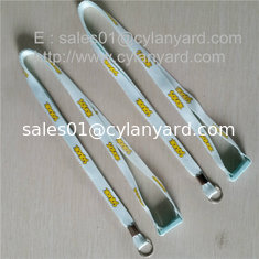 China Discounted polyester key lanyard with metal crimped, metal crimp polyester key straps, supplier
