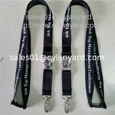 China Metal buckle polyester lanyards, imprinted lanyard with metal detachable buckle release, supplier