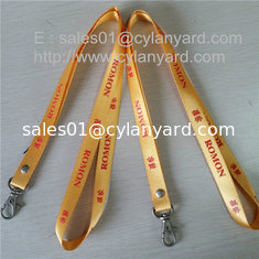China Riveted nylon strap lanyards, nylon badge lanyard with rivet and metal hook, supplier