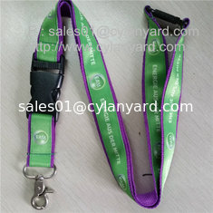 China Double layered polyester lanyard with sublimation ribbon overlaid, supplier