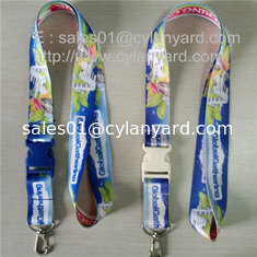 China Dyed sublimation full color badge lanyards with plastic release buckle, supplier