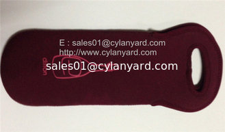 China Single bottle neoprene wine tote, promotional print neoprene bottle cooler tote bags, supplier