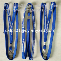 China Wholesale tubular polyester ribbon lanyard with metal sheet crimp, cheap tube lanyards, supplier