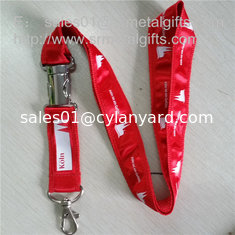 China Expensive deluxe metal detachable buckle double layered satin overlaid neck lanyards, supplier