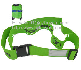 China Imprinted polyester luggage wrapped belt lanyards, suitcase security belt lanyards, supplier
