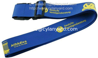 China Side release buckle black adjustable polyester travel suitcase belts, luggage straps, supplier