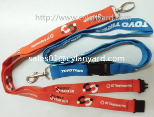 China Heavy duty textileid badge neck lanyard with metal clip, polyester office id ribbons, supplier