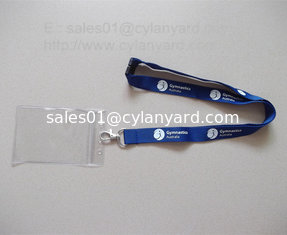 China Promotional neck lanyard with plastic sleeve, name badge lanyards, supplier