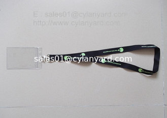 China Cheap customized logo printed polyester lanyard with plastic badge sleeve, supplier