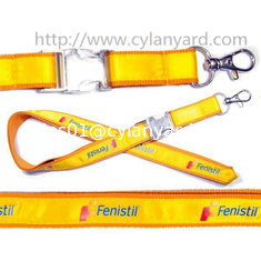 China Luxury satin overlay lanyards with metal release buckle, supplier