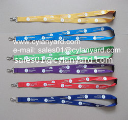 China Printed colour polyester neck ribbons with breakaway buckle, supplier