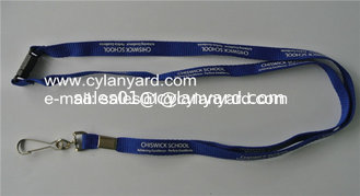 China Printed polyester neckstraps with metal sheet crimp and J hook supplier
