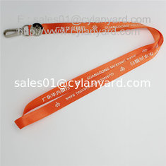 China Imprint nylon id badge lanyard with heavy duty metal clasp hook supplier