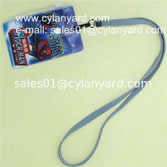 China Cheap blank polyester id badge neck strap with print plastic pouch supplier