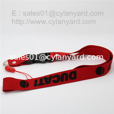China Personalized polyester rivet lanyard with plastic release buckle supplier