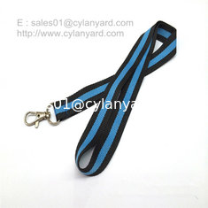 China Stripe polyester lanyards, custom 3 color striped woven lanyards supplier