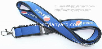 China ROHS approved neoprene rubber neck lanyards, neoprene SBR id badge ribbons, supplier