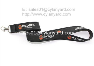 China Branded neoprene rubber id lanyard with logo print, China Neoprene ribbon factory, supplier