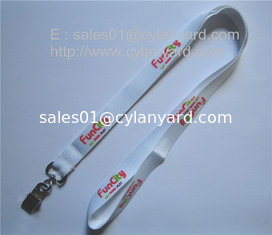 China Swivel metal card jaw clip polyester lanyards, id badge lanyard with metal jaw clip, supplier