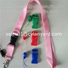 China Colored polyester neck ribbon with colored plastic buckle, coloured neck lanyards, supplier