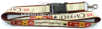 China Polyester satin ribbon overlay neck strap lanyards, polyester with satin ribbon stitched, supplier
