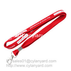 China Tube polyester lanyard with metal sheet crimping, 3/8 inch tubular neck straps supplier
