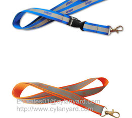 China Secure reflective band lanyards with visibility at night, printed reflective lanyards supplier